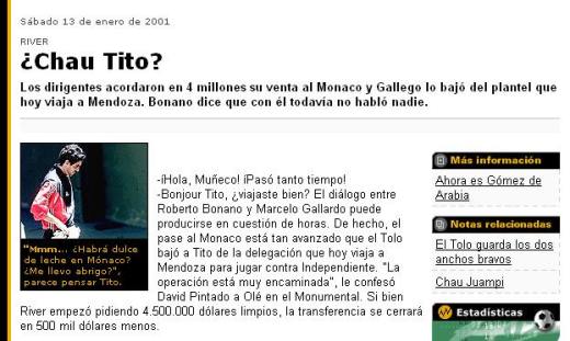 Roberto Bonano al Mónaco 2001 | En Una Baldosa